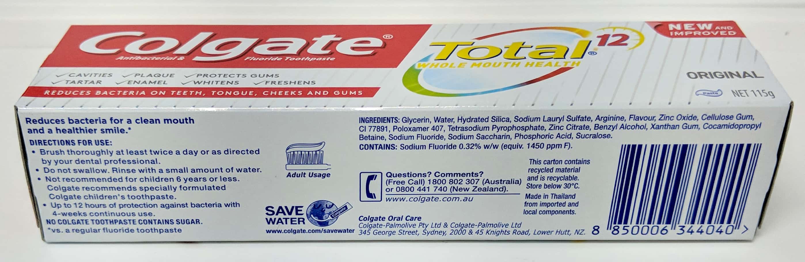 COLGATE TOOTHPASTE TOTAL 115G