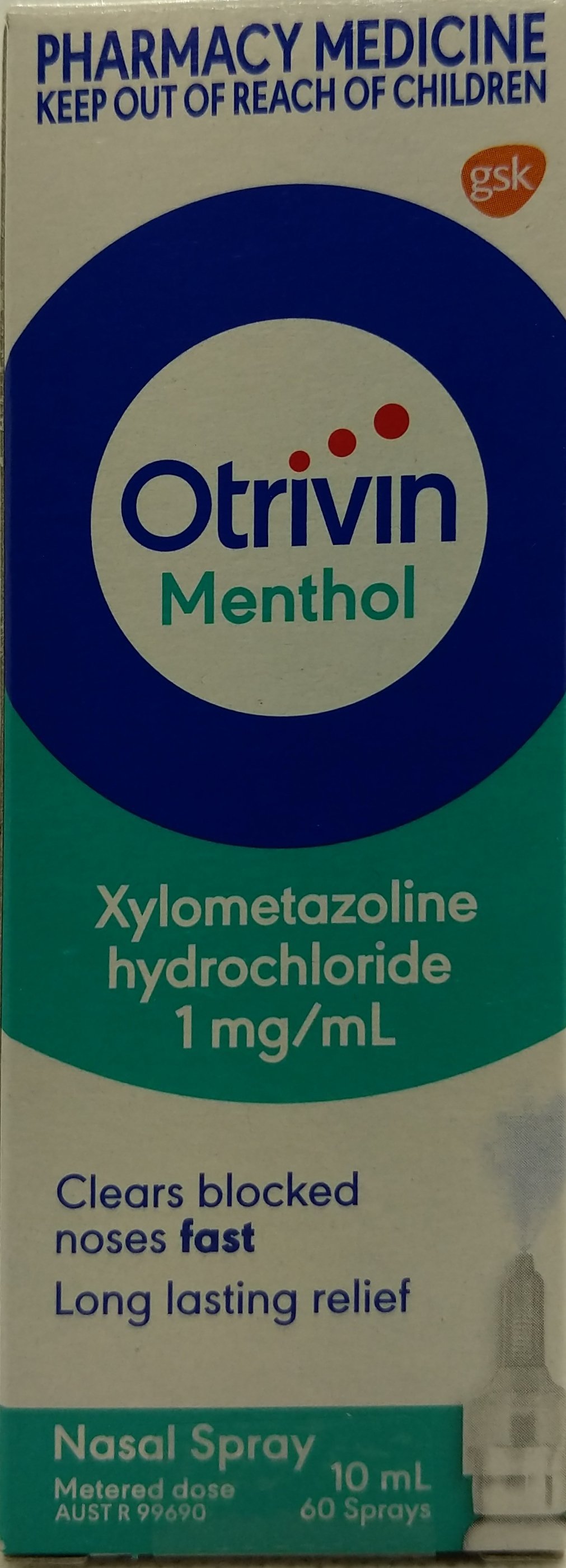 OTRIVIN MENTHOL METERED DOSE NASAL SPRAY 10ML