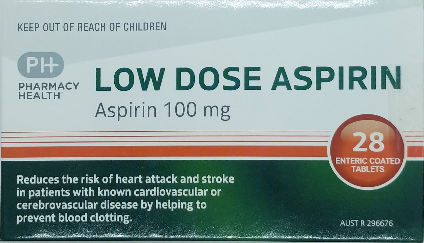 PHARMACY HEALTH LOW DOSE ASPIRIN 100MG 28 TABLETS