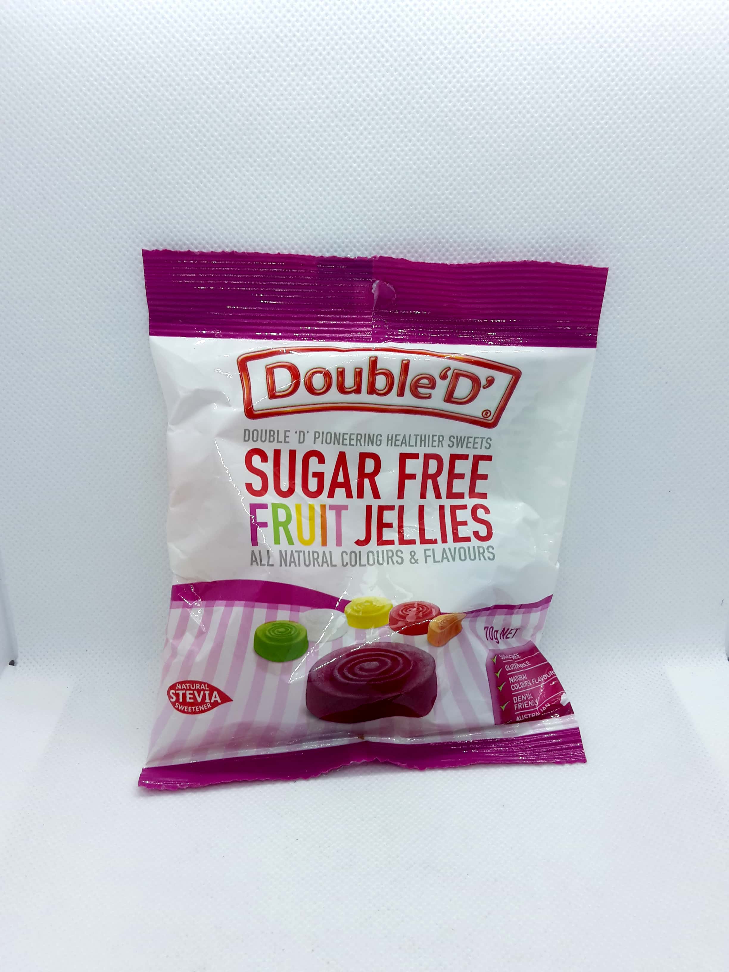 DOUBLE D SUGAR FREE FRUIT JELLIES X 70G