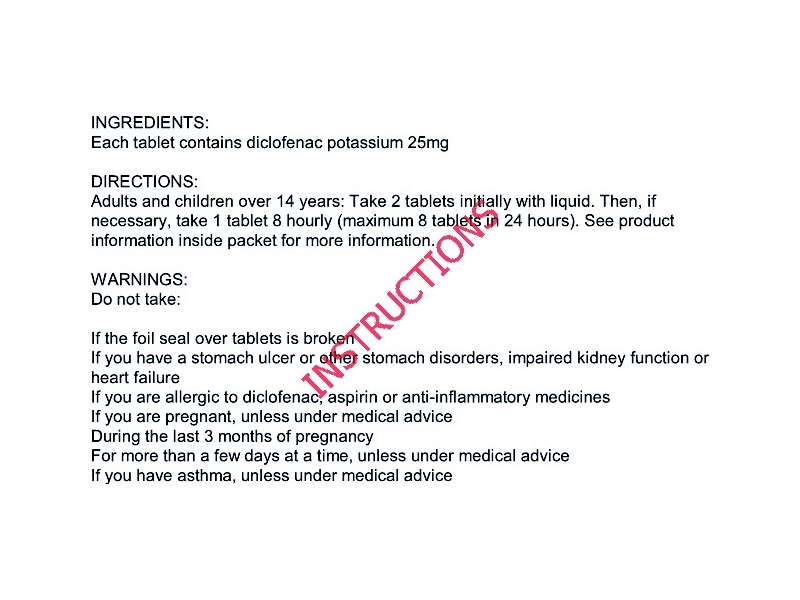 VOLTAREN RAPID TABLETS 25MG 20