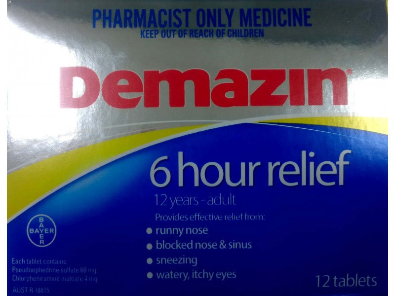 DEMAZIN 6 HOUR TABLET 12