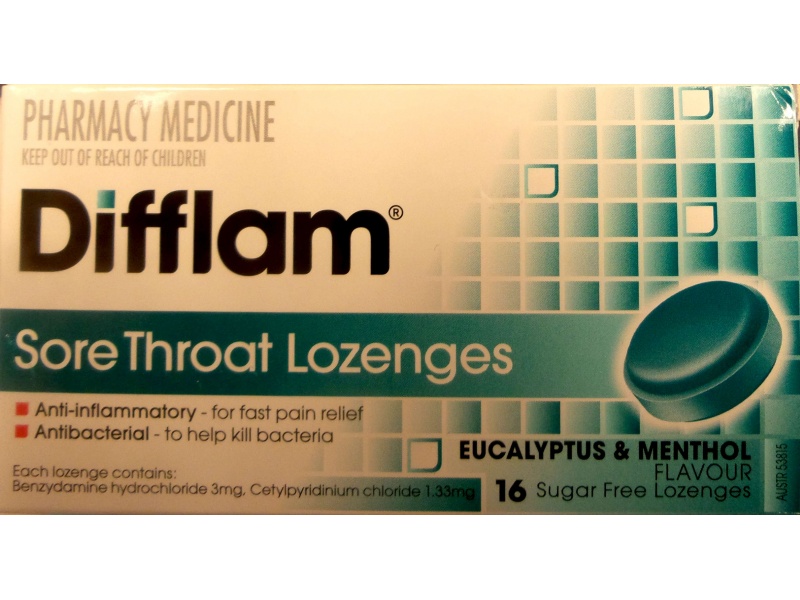 DIFFLAM LOZENGE - ANTI-INFLAMMATORY ANTI-BACTERIAL W/ ANAESTHETIC SUGAR ...