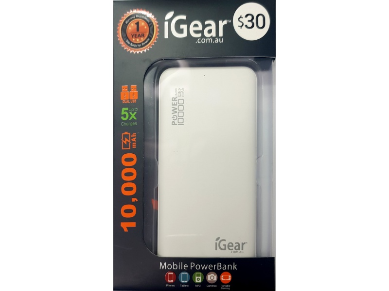 IGEAR POWER BANK WHITE 10,000